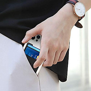 FYY Card Holder for Phone Case, 2 Pack Stick on Phone Wallet, Stretchy Lycra Credit Card for Back of Phone Card Wallet Sleeve Pouch Compatible with iPhone Samsung Android Smartphones Black & Black