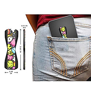 LOVEHANDLE Universal Phone Grip for Most Smartphones, Mini Tablets and Cases, Frenzy Design Colored Elastic Strap with Black Base, LH-01-Frenzy