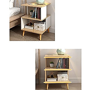 HIGOH Bedside Table Simple Living Room, Modern Bedside Table Shape, Cosmetic Bedside Table