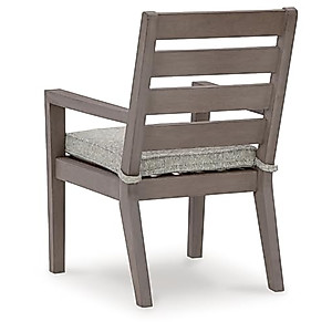 Signature Design by Ashley Hillside Barn Outdoor Dining Arm Chair, Set of 2, 25" W x 27" D x 37" H, Light Brown & Light Gray