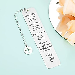 Religious Gifts for Women Men Inspirational Christian Bible Verse Bookmarks Birthday Easter Gifts for Him Her Faith Graduation Thanksgiving Catholic Jewelry Pastor Gifts Christmas Stocking Suffers