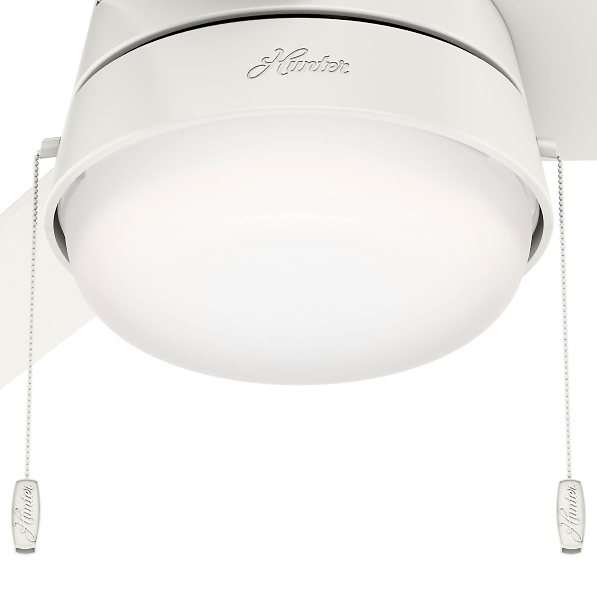 Hunter Fan Company, 50378, 52 inch Aker Fresh White Ceiling Fan with LED Light Kit and Pull Chain