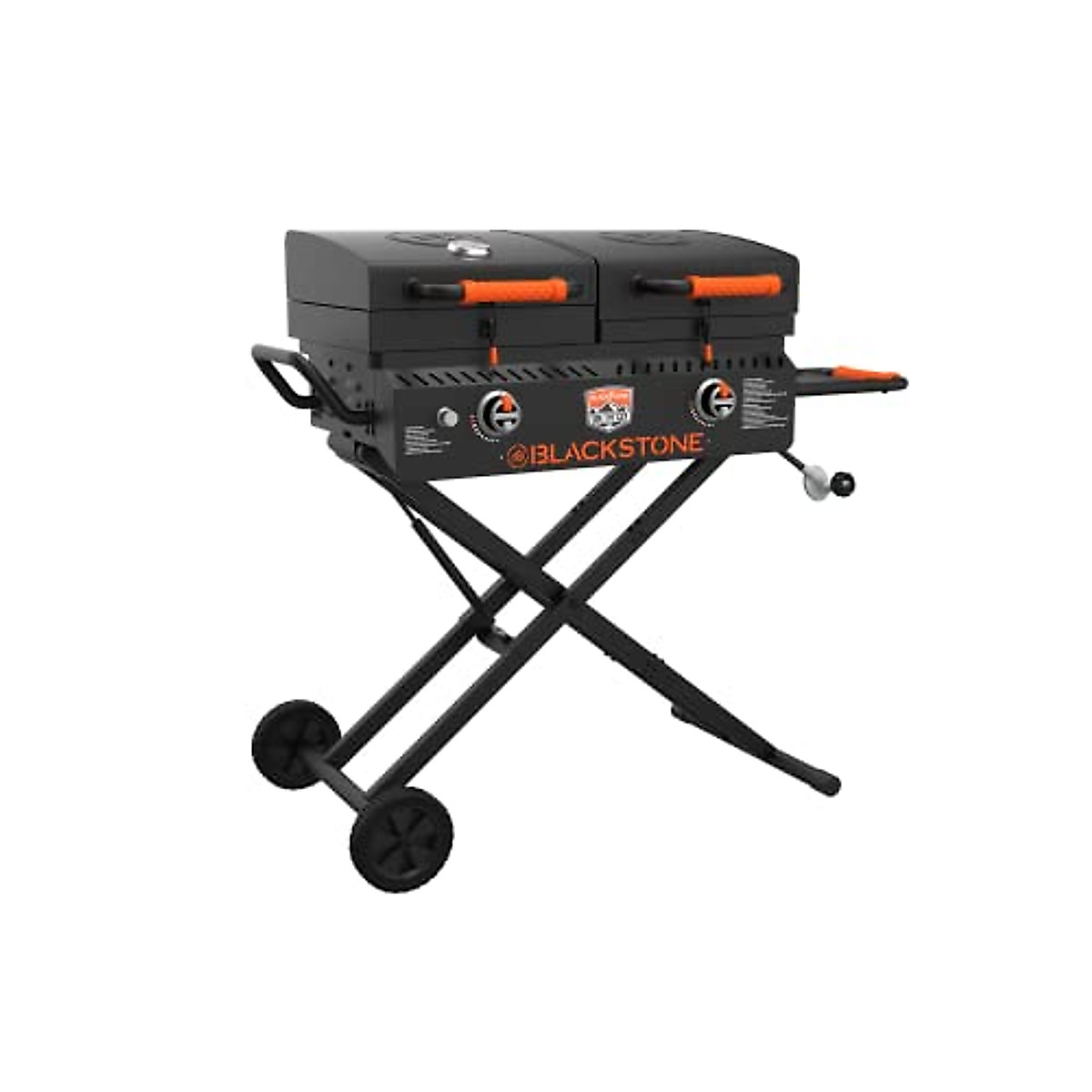 Blackstone 1550 On The Go Combo with Wheels, Legs Hood & Side Shelf Heavy Duty Flat Top Portable BBQ Griddle Grill Station for Kitchen, Camping, Outdoor, Tailgating, Black