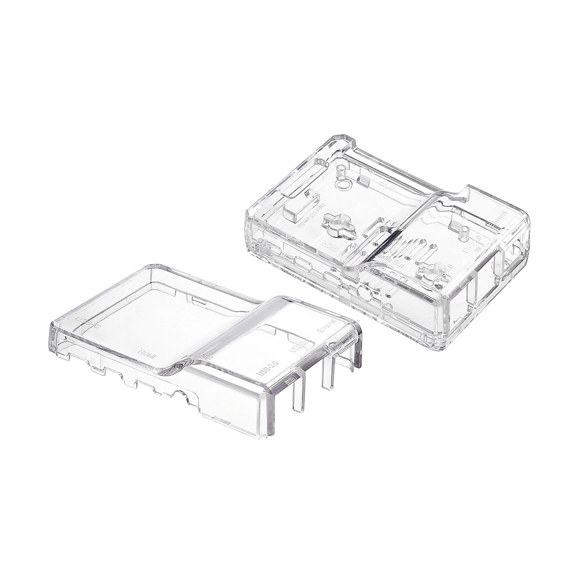 Vilros Clear Transparent Slim Compact Case for Raspberry Pi 4-Includes Sealed and Open Cover Options