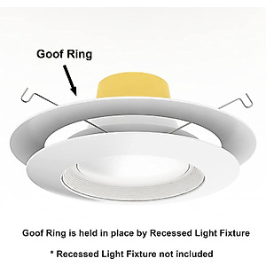 Lighting Labs 8 Pack Matte White Goof Trim Ring for 8" Inch Recessed Can Lighting Down Light, Outer Diameter 8.6 Inches, Inner Diameter 6.2 Inches