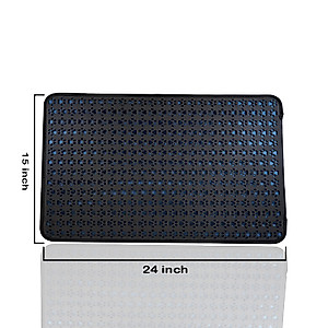 KAYOUBI Cat Litter Mat Litter Trapping Mat, Double-Layer Kitty Paw Design, Urine and Waterproof Material, Easy to Clean, Non-Slip, Scatter Control, Sifting, Kitty Mat, (Blue)