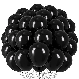 Voircoloria Black Balloons, 66pack 12inch Black Latex Party Balloons for Graduation, Wedding, Birthday, New Year, Baby Shower, Anniversary, Holiday Party Decorations