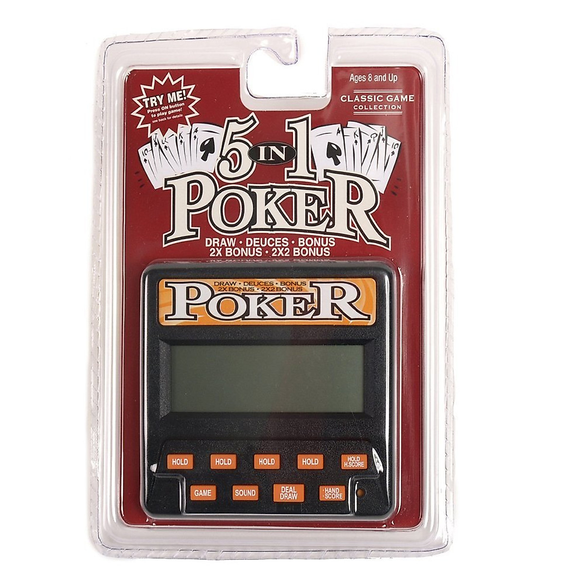 3 in 1 Gambling Handheld Video Game Pack - Solitaire Handheld Game - Blackjack Handheld Game - Poker Handheld Game