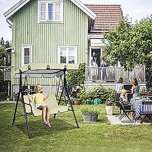 KFJZGZZ Replacement Cover Swing Ceiling Cloth Rain Cover Outdoor Awning Courtyard Patio Lawn & Garden Tree Swing for Adults Couch (0-Beige, One Size)