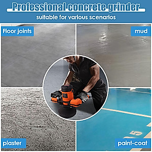 BOYIKSH Concrete Grinder, GJ1251, 5" Low-Vibration Concrete Surfacing Renovation Sander with Dust Extraction Tube, Edging Capacity, 1800W 120V 60Hz