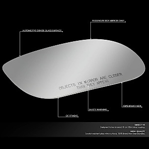 DNA MOTORING SMP-046-R Factory OE Style Right/Passenger Side Door Rear View Mirror Glass Lens [Compatible with 98-05 Buick Park Avenue]