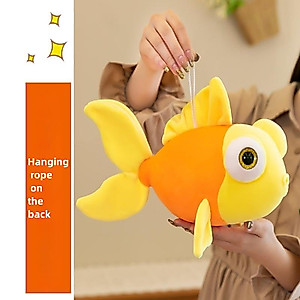 XIZHI Goldfish Plush Doll Soft Fish Stuffed Animal Plush Toy for Girls Boys (13.8"/Red)