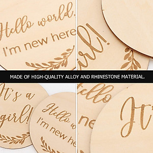 Abaodam Amosfun 2Pcs Its A Girl Sign Wood Baby Monthly Cards Milestone Discs Baby Shower Party Decorations for Gender Reveal Baby Announcements(10cm)