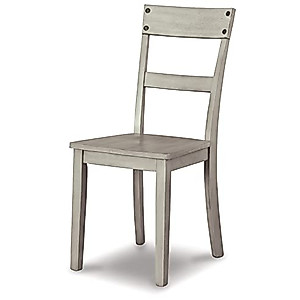 Signature Design by Ashley Loratti Modern Farmhouse Weathered Wood Dining Chair, 2 Count, Gray