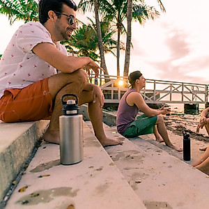 Tervis Sara Berrenson Painted Sand Ikat Pattern Triple Walled Insulated Tumbler Travel Cup Keeps Drinks Cold, 32oz Wide Mouth Bottle, Stainless Steel