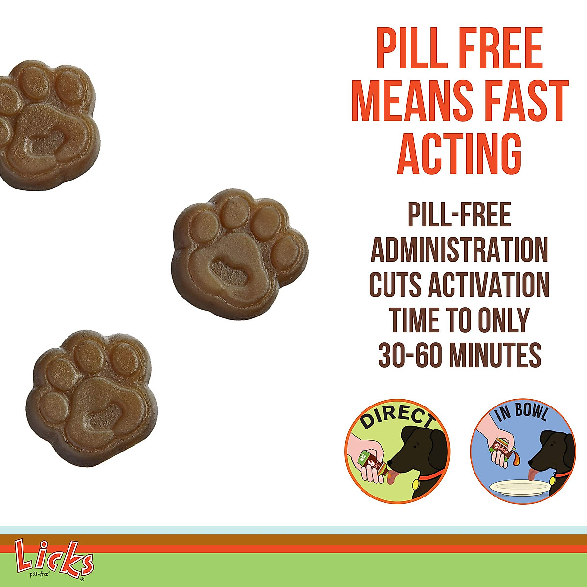 Licks Pill-Free Dog Calming Gummies - Zen Calming Aid Supplements for Aggressive Behavior & Nervousness - Calming Dog & Puppy Treats for Stress Relief & Dog Health - Dog Gummies - 90 Use