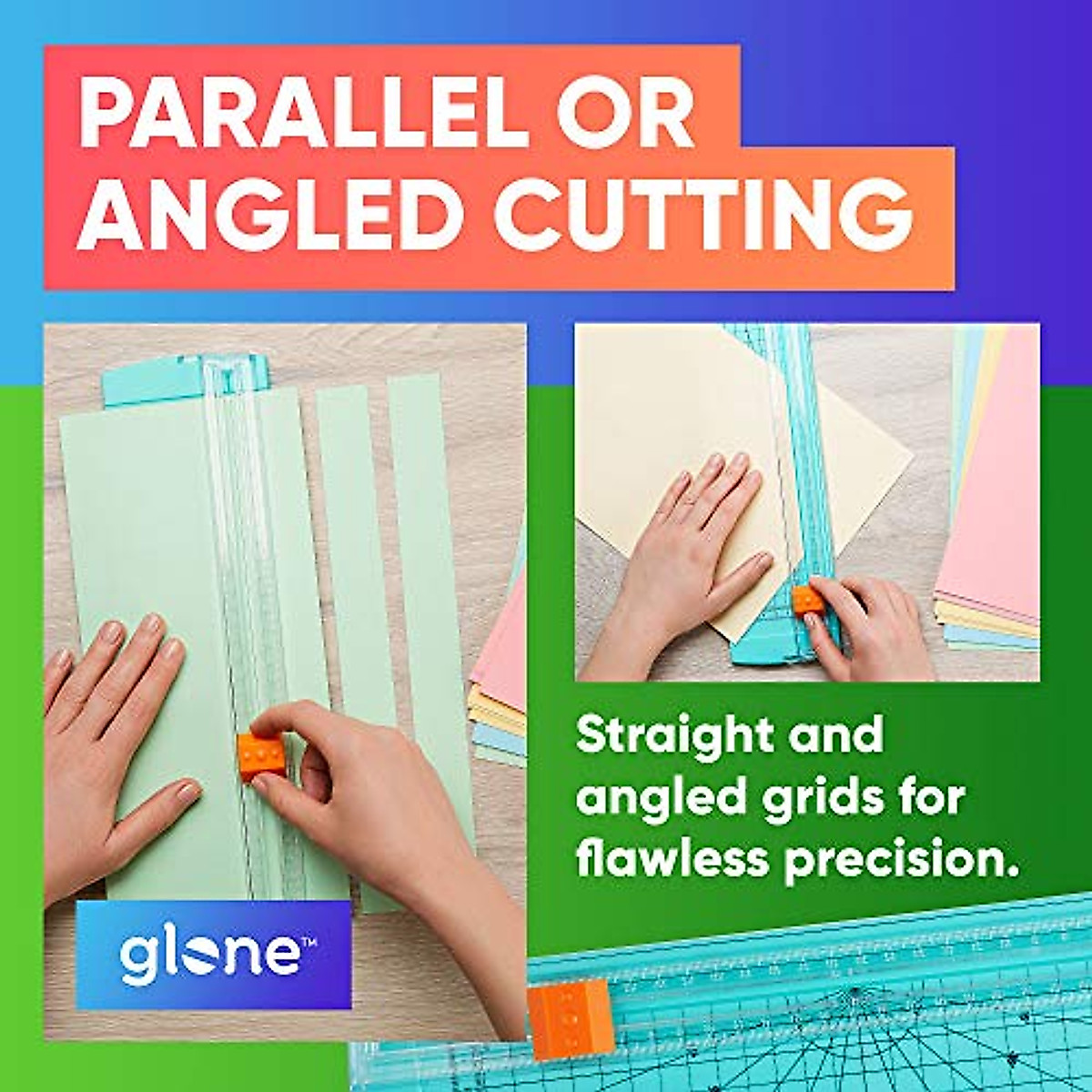 Glone 12 inch Paper Trimmer, A4 Size Paper Cutter with Automatic Security Safeguard for Coupon, Craft Paper and Photos (Green)