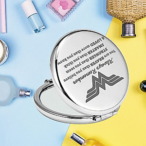 KEYCHIN Heroine Pocket Mirror Diana Fans Gift You are Braver Stronger Smarter Than You Think Heroine Compact Mirror (Heroine Mirror)
