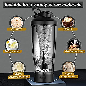 Electric Protein Shaker Bottle, 24 oz USB Rechargeable Blender Bottles, Shaker Bottles for Protein Mixes with BPA Free, Juicer Accessories, Made with Tritan Portable Blender Cup for Protein Shakes
