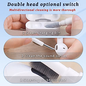 Keyboard Cleaner 5 in 1 Multi-Function Cleaning Soft Brush Airpod Cleaner Kit,Computer/Laptop Cleaner with Keycap Puller, for Bluetooth Earphones Lego Laptop Airpods Pro Camera Lens Electronics (Red)