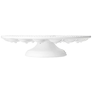 Mud Pie Deviled Egg Dolomite Pedestal Platter, White
