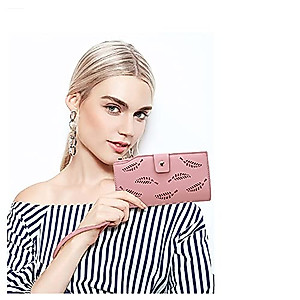 YALUXE Women's Leather Zipper Wallet RFID Blocking Multi Card Holder with Cellphone Pocket Large Capacity