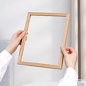 11x14 Picture Frame, 11 x 14 Solid Oak Wood Picture Frame with Real Glass, 11"x14" Wood Frames for Wall Display 8x10 Picture with Mat or 11x14 Picture without Mat, 11x14 Poster frame Art Frame