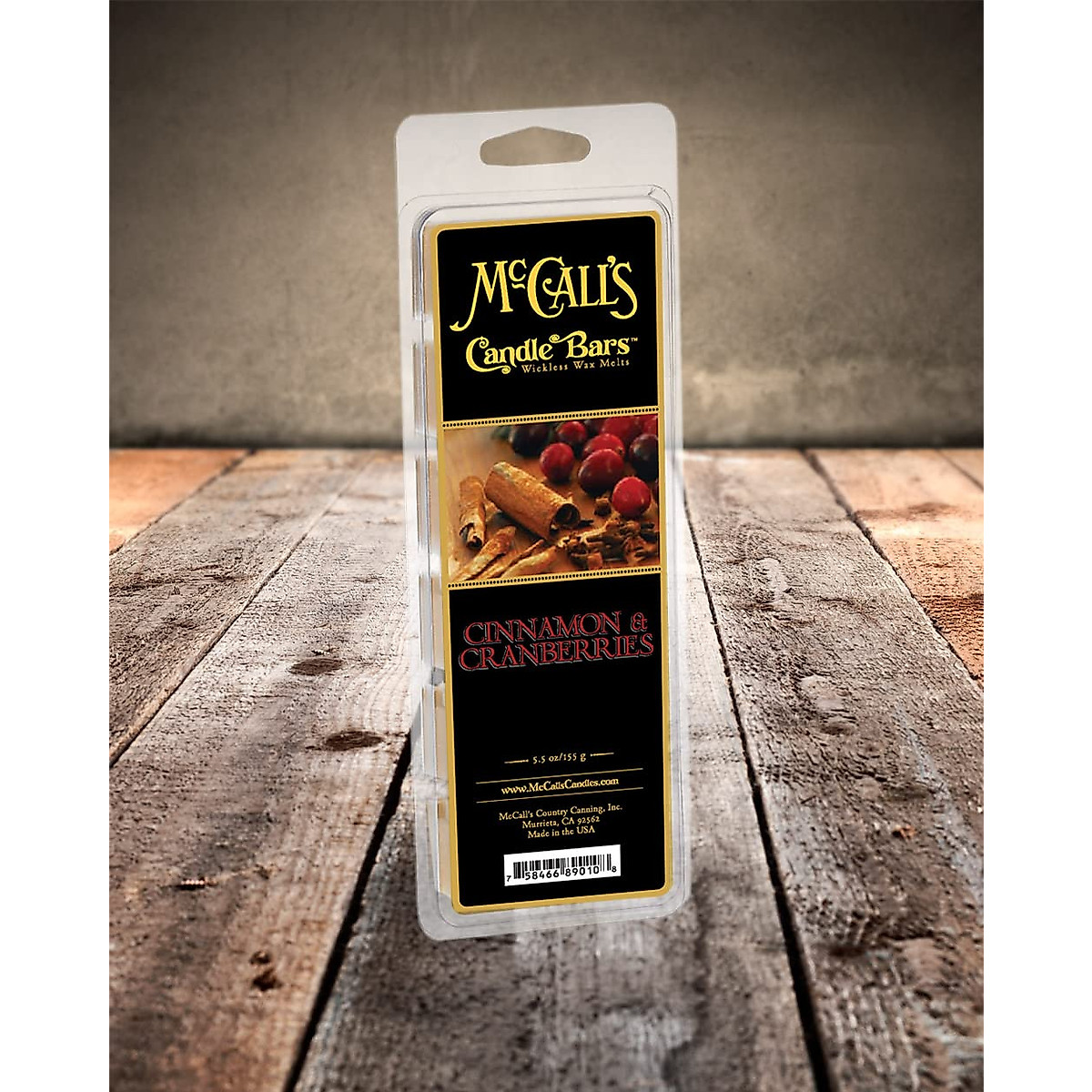 McCall's Candle Bars | Cinnamon & Cranberries | Highly Scented & Long Lasting | Premium Wax & Fragrance | Made in The USA | 5.5 oz…