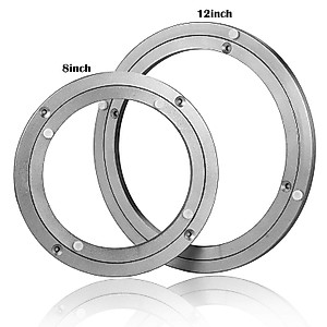 CBTONE 12 Inch Aluminum Lazy Susan Bearing Turntable Bearings 300mm Silver Turntable Swivel Plate Hardware for Dining-Table
