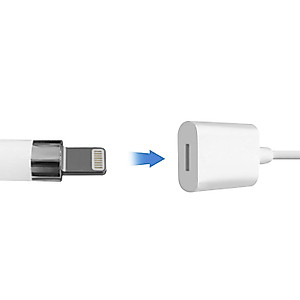 TechMatte Charging Adapter Electronic Cable Compatible with Apple Pencil 1st Generation, Male to Female Flexible Connector, Laptop (White-3 Feet)