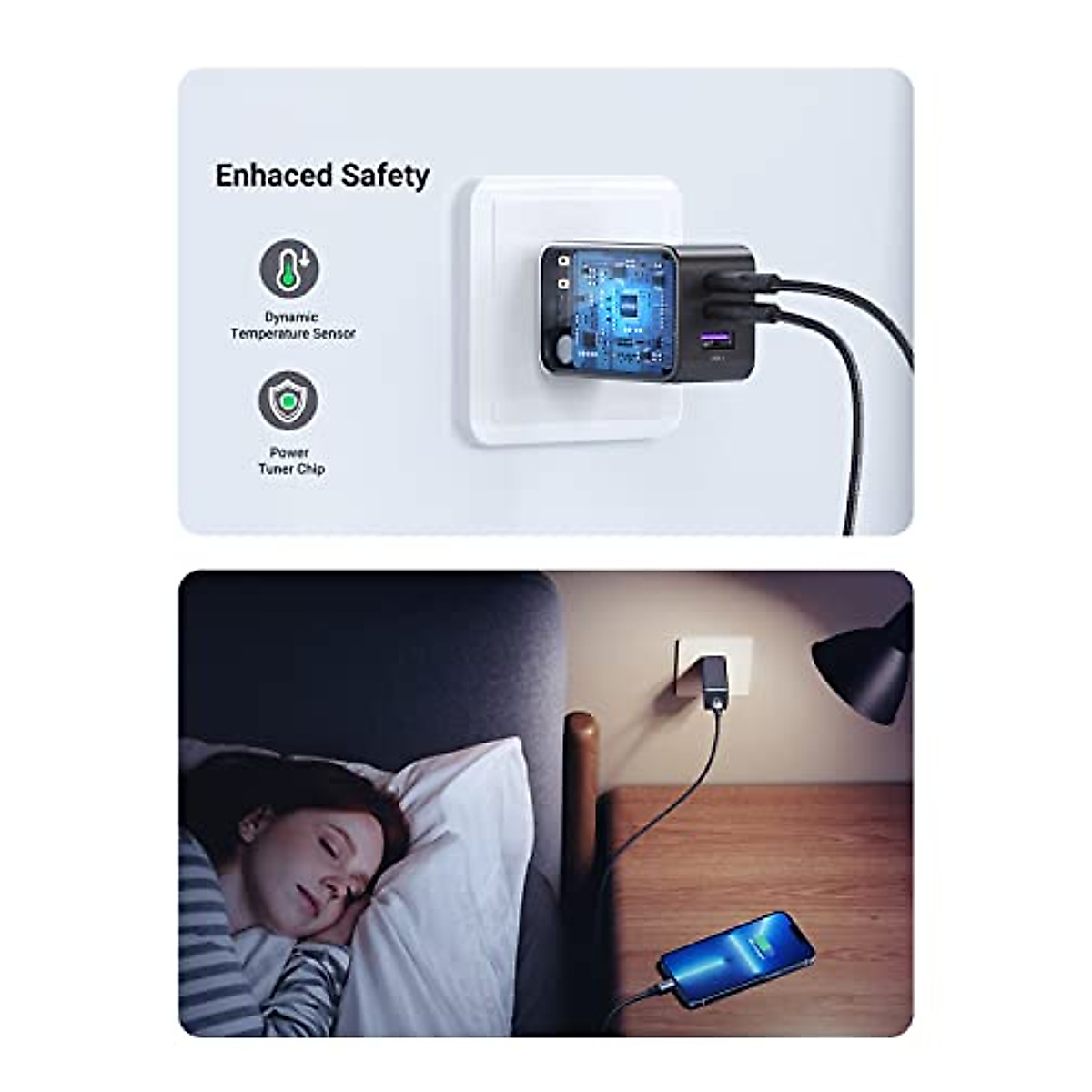 UGREEN USB C Charger 65W Nexode 3 Ports GaN Laptop Charger Block, Compact Foldable Wall Charger Compatible with MacBook Pro/Air, Dell XPS, iPhone 14, iPad Pro, Galaxy S23, Pixel 7, Steam Deck (Black)