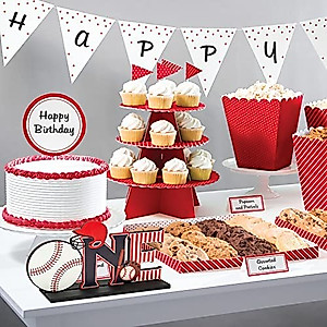 Haooryx Baseball One Letter Sign Wooden Table Centerpiece for Kids First Birthday Decoration, My Rookie Year Centerpieces Sport Theme Party Supplies One Year Old 1st Birthday Baby Shower Photo Props