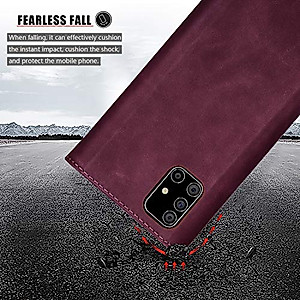 Galaxy A51 4G/M40S Wallet Case with Wristlet&Shoulder Strap,Auker 9 Card Holder Flip Leather Crossbody Zipper Purse Case Bag Magnetic Stand Hidden Pocket Wallet Clutch Case for Women Samsung A51(4G)