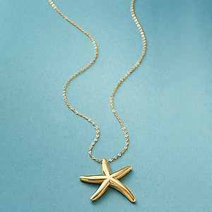 Ross-Simons Italian 14kt Yellow Gold Starfish Pendant Necklace. 18 inches
