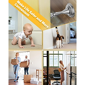 4-Pack Door Stoppers Set Bundle, Magnetic Door Stop and Heavy Duty Wedge Door Stoppers for Bottom of Door