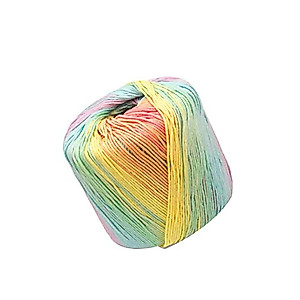 EXCEART Rainbow Yarn 1 Roll 133M Color Rainbow Yarn Segment Dyed Gradient Cotton Yarn for Hand Knitting Crocheting (Light Rainbow) Yarn Bulk