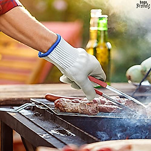 Heat Resistant Cooking Gloves - BBQ Kitchen Gloves Grill 932°F Heat Resistant Oven Gloves for Handling Hot Food Cooking Baking Oven Welding Gloves - Camping Cooking Pot Indoor Outdoor Gloves