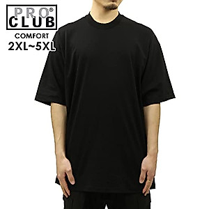 Pro Club Men's Comfort Cotton Short Sleeve T-Shirt, Black, Large