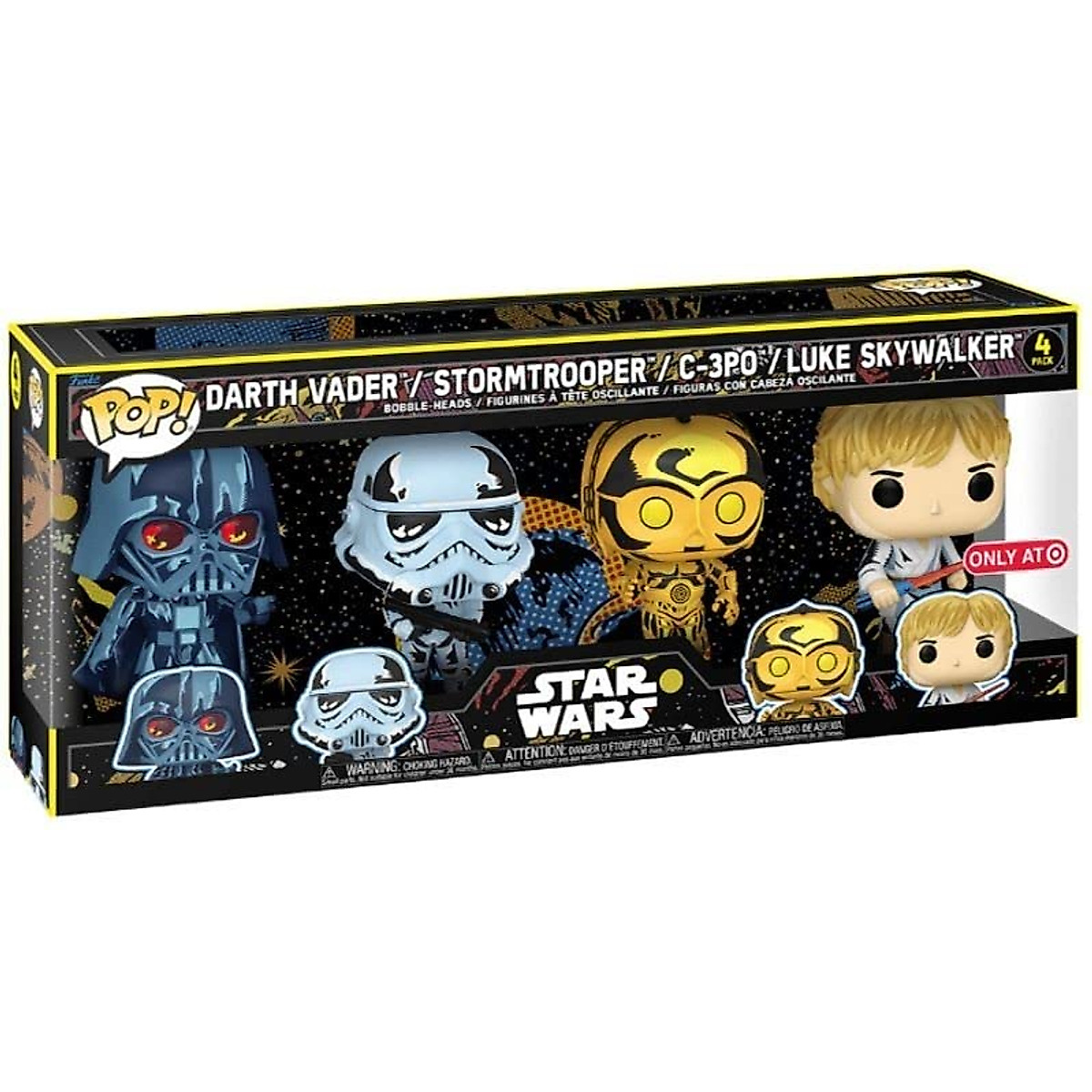 Funko POP! Star Wars Retro Series Darth Vader/Stormtrooper/C-3PO / Luke Skywalker 4 Pack