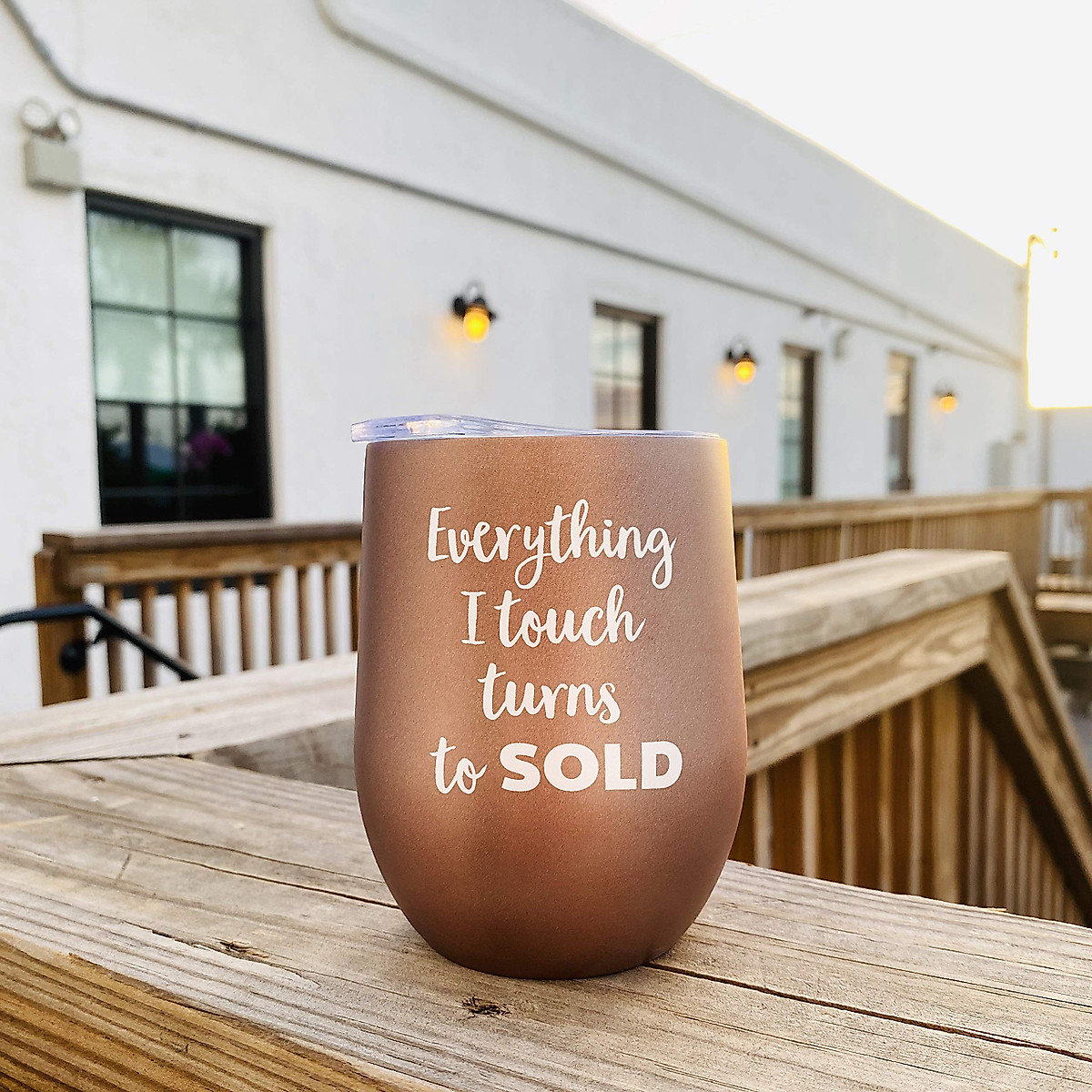 Realtor Gifts For Women Thank you Real Estate Agent Gift at Closing 12oz Wine Glass Tumbler Funny Coffee Mug