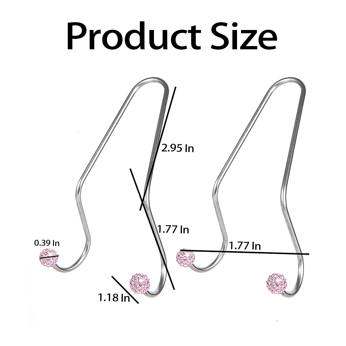 AUCELI 2PCS Bling Car Headrest Hooks, Rhinestones Car Back Seat Headrest Organizer, Diamond Auto Backseat Hanger Storage Holder for Bag Purse Clothes Grocery, Universal for SUV Truck (Pink)
