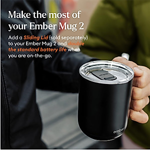 Ember Temperature Control Smart Mug 2, 14 oz, Black, 80 min. Battery Life - App Controlled Heated Coffee Mug - Improved Design