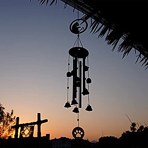 Iwaiting Outdoor Cat Wind Chimes for Outside, Memorial Wind Chimes Gifts for Mom,Great Gift for Your Own Patio, Porch, Garden, and Backyard