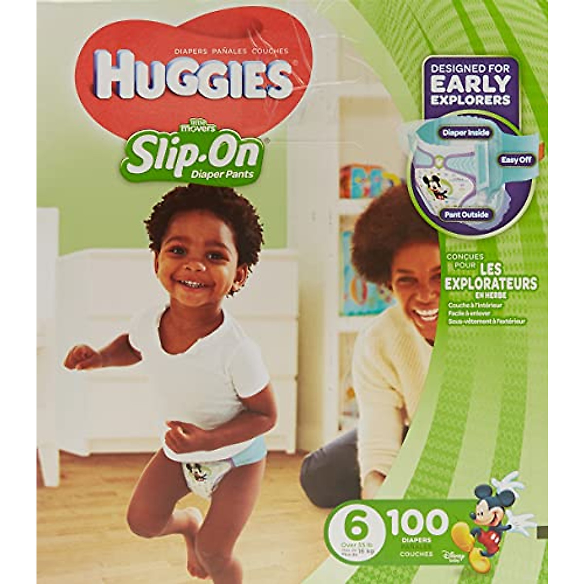 Huggies Little Movers Slip-On Diaper Pants, Size 6, 100 Ct