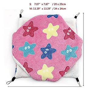 WODMB Small Pet Hammock Hanging Beds Cage Small Animal Hammock Comfortable Double-Layer Plush Cotton Hanging Cage (Color : A, Size : S Code)