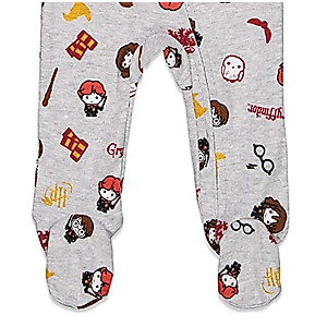 Harry Potter Newborn Baby Boys 2 Pack Zip Up Costume Sleep N' Play Coveralls Gryffindor 3-6 Months