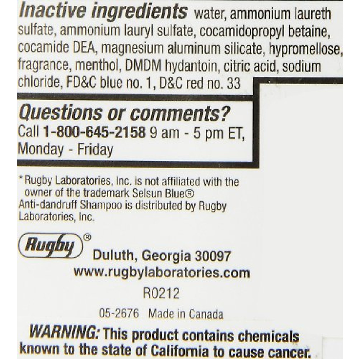 Selenium Shampoo ***Rug 7 OZ