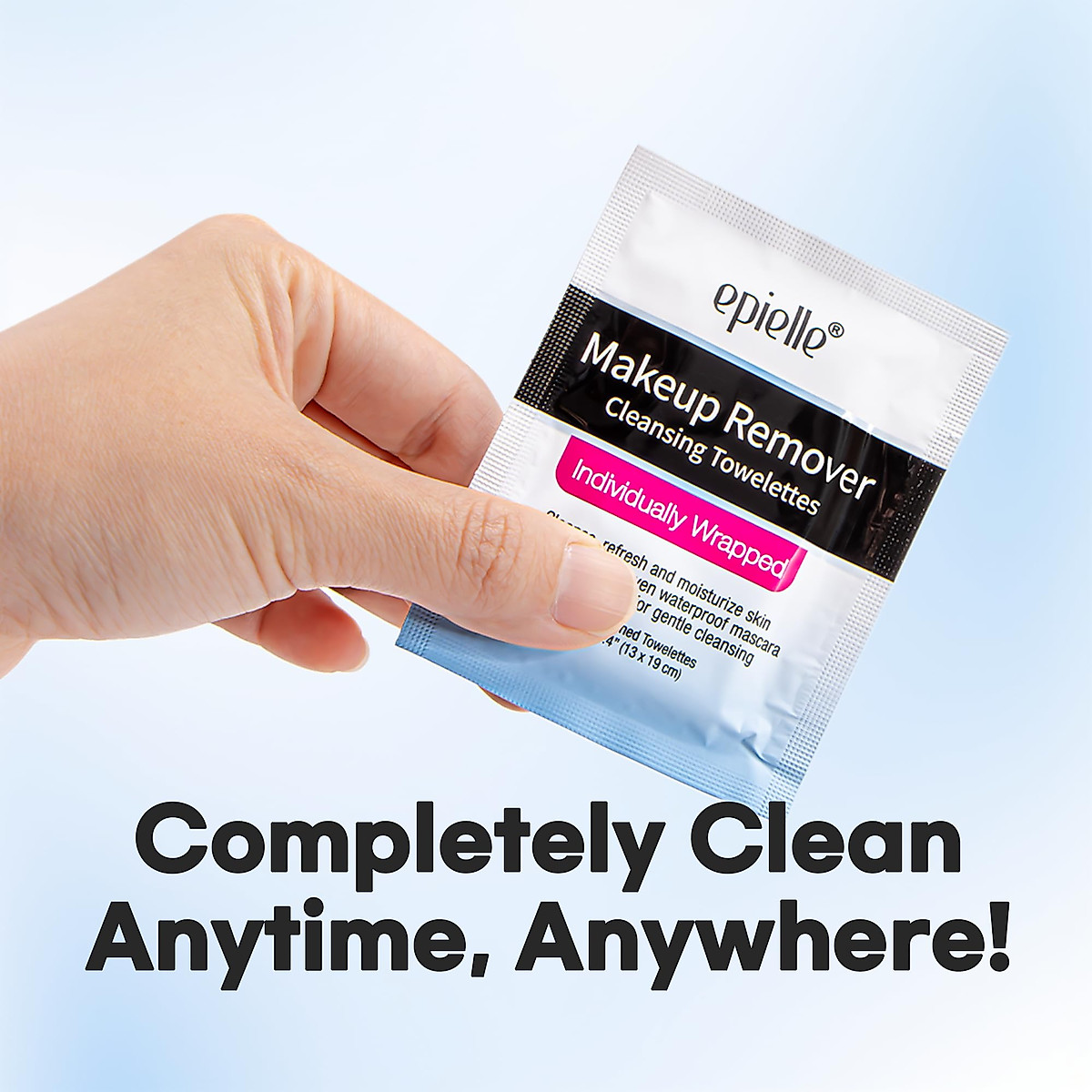 Epielle Makeup Remover Cleansing Towelettes | 15 Individual Wipes | Removes Oil, Makeup & Waterproof Mascara | Korean Skincare