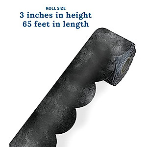 Carson Dellosa Farmhouse 65 Ft Scalloped Chalkboard Black Bulletin Board Borders, Modern Farmhouse Classroom Borders for Bulletin Board, White Board, and Classroom Décor, Bulletin Board Trim