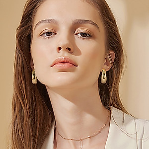 UBGICIG 6 Pairs Gold Clip on Hoop Earrings For Women Fashion Clip on Earrings Gold Chunky Hoop Earrings No Piercing Fake Earrings Set (Gold Tone)